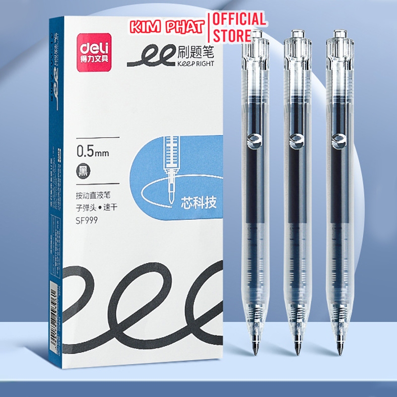 Bút Bi Gel Roller Dạng Bấm - Keep Right - Deli SF999 - Ngòi 0.5mm ...