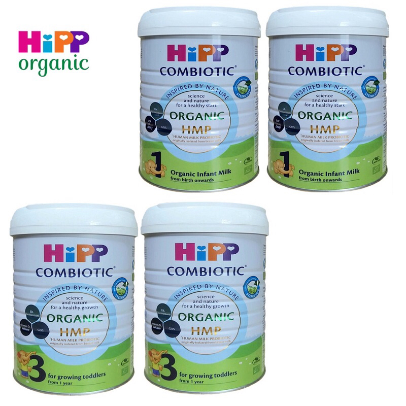Sữa bột công thức HiPP 1,2,3,4 Organic Combiotic 800g bổ sung DHA trực tiếp dành cho trẻ nhỏ ...
