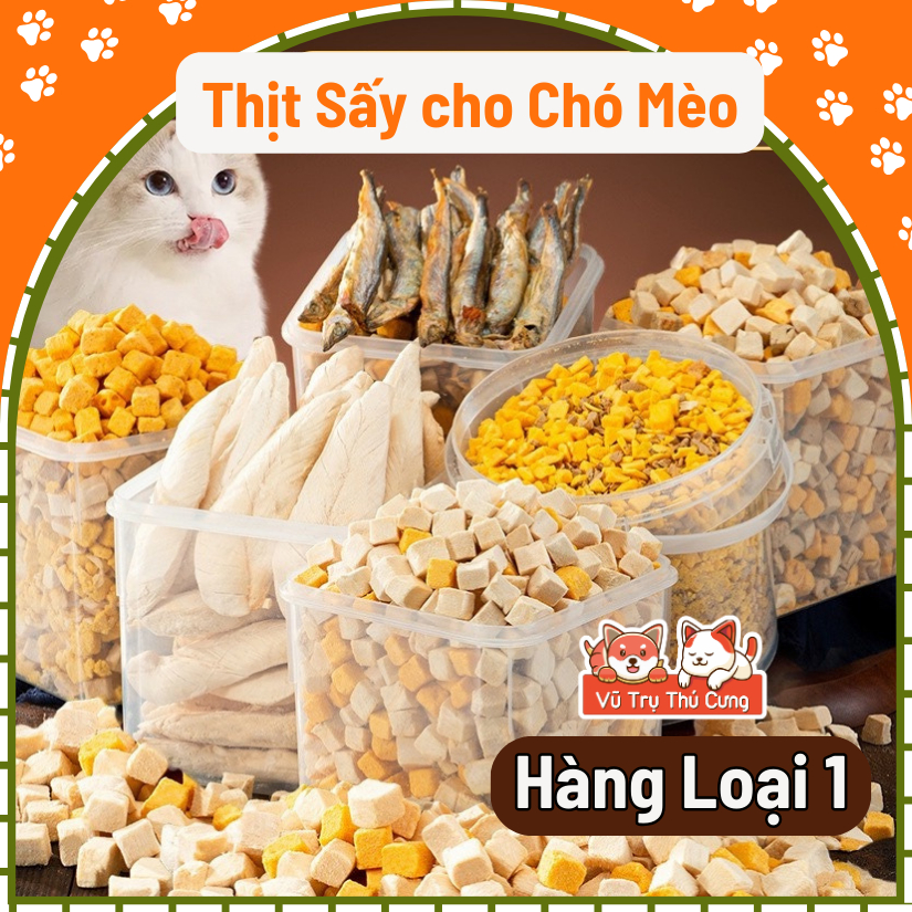 Snack thịt sấy cho Chó Mèo, Gà sấy hỗn hợp thơm ngon cho thú cưng ...