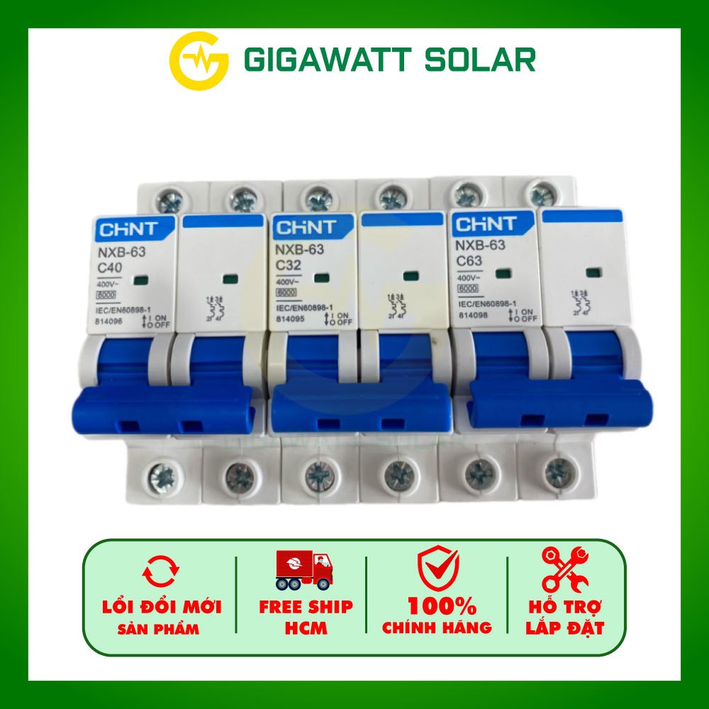Cầu dao tự động Aptomat MCB CHINT NXB-63 2 Pha 32A - 63A dòng cắt 6kA, an toàn, hàng chính hãng ...