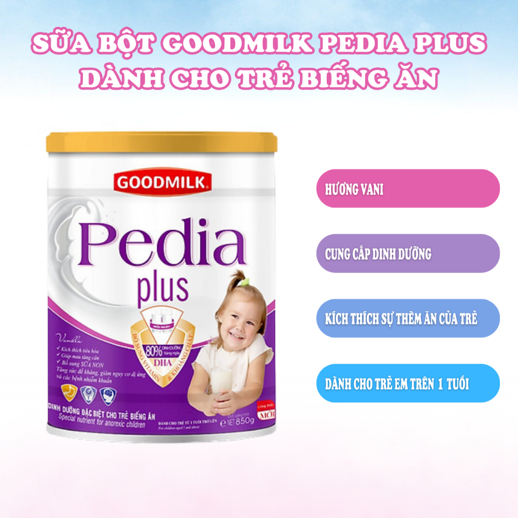 Sữa Bột Goodmilk Pedia Plus Hương Vani Cung Cấp Dinh Dưỡng Đặc Biệt Cho Trẻ Biếng Ăn Trên 1 Tuổi ...