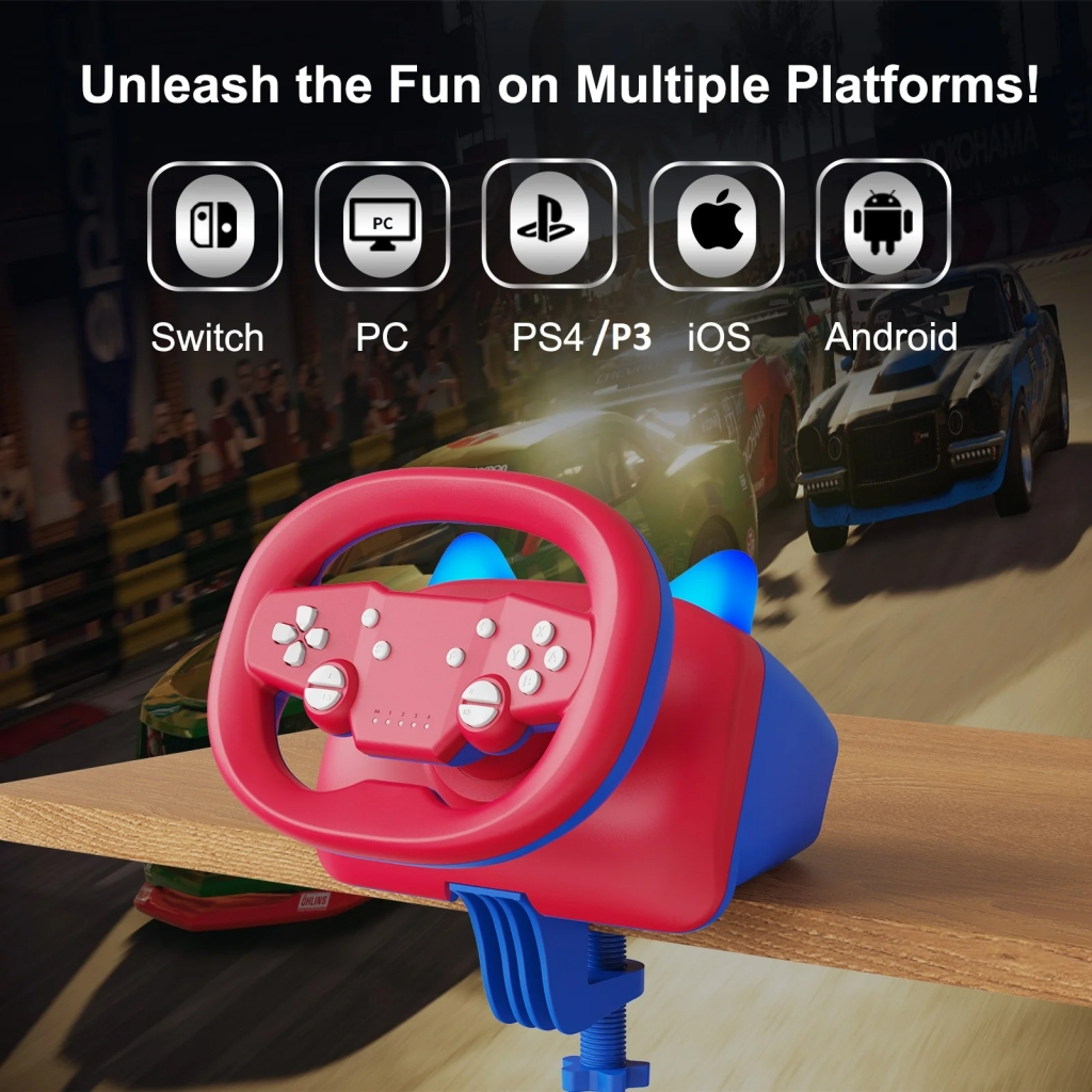 Vô lăng tập lái xe GOG S820 Racing Wheel Bluetooth điện thoại Trucker 3 ...