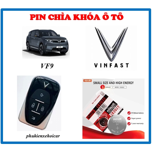 Pin khóa xe VINFAST VF9 hàng chính hãng sản xuất tại Japan 3V Maxcell ...