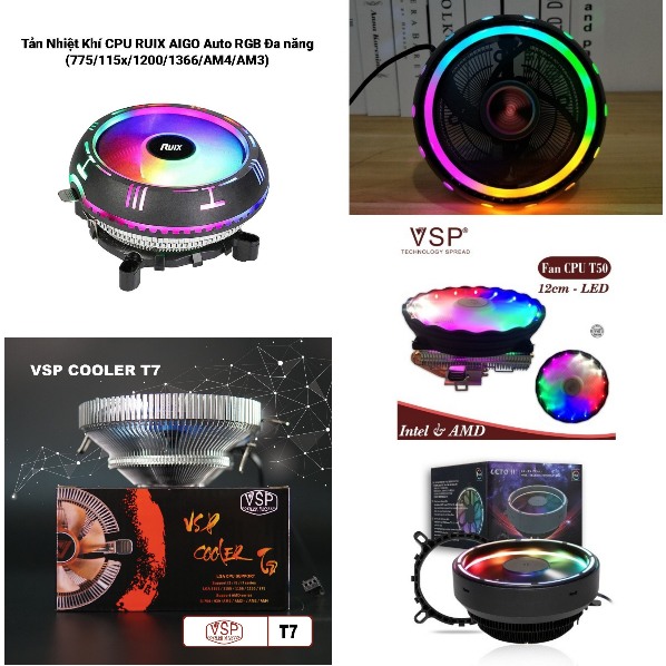 [5 ️][FREESHIP] FAN CPU LED RGB GẮN CHO SK 775/1155/1151/1200/AMD VSP ...