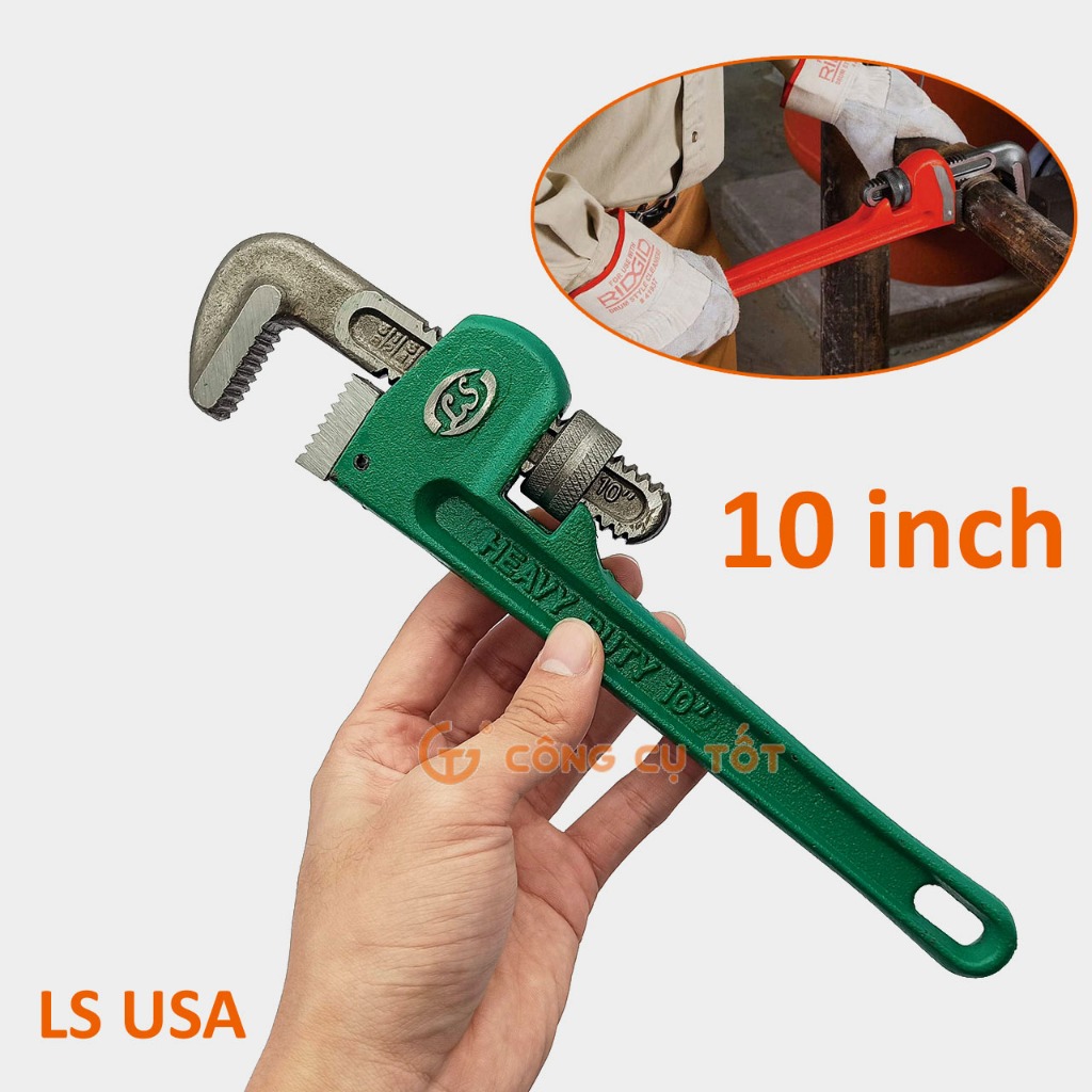 Mỏ lết răng, kìm nước, kìm cá sấu mở bulong đường ống nước 10", 12", 14 ...