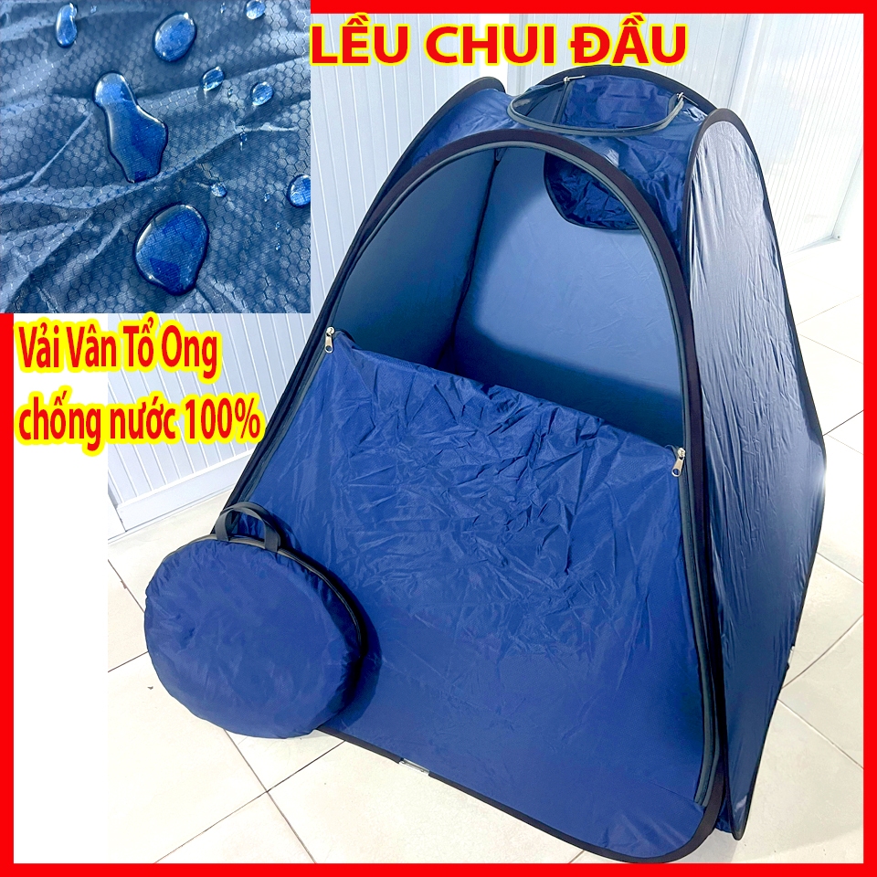 Lều xông hơi chui đầu Vải Dày Cao Cấp khóa kéo loại to giữ hơi khi xông ...