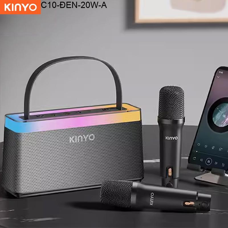 Bộ Loa Bluetooth + 2 Mic Hát Karaoke Mini Tại Nhà KINYO C10, Có Thể Thay Đổi Giọng, Dễ Sử Dụng ...