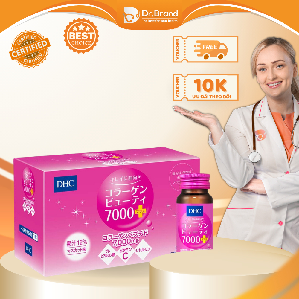 Nước uống Collagen DHC hàm lượng 7000mg/lọ nuôi da căng mọng, ngăn ngừa ...