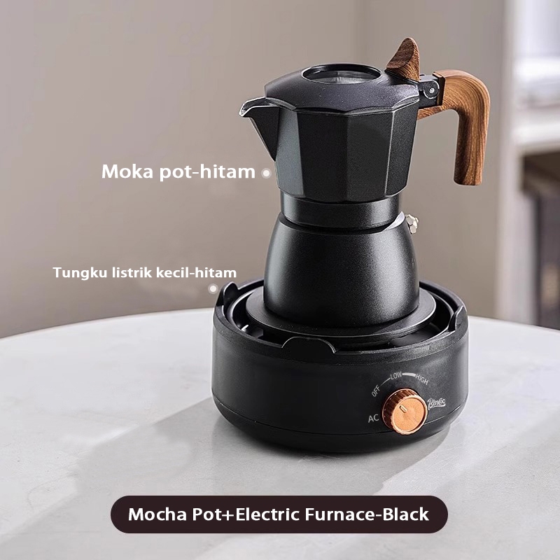Van đôi Mocha Pot Supercharged Coffee Pot MOCHA POT+Lò điện 2pcs Set ...
