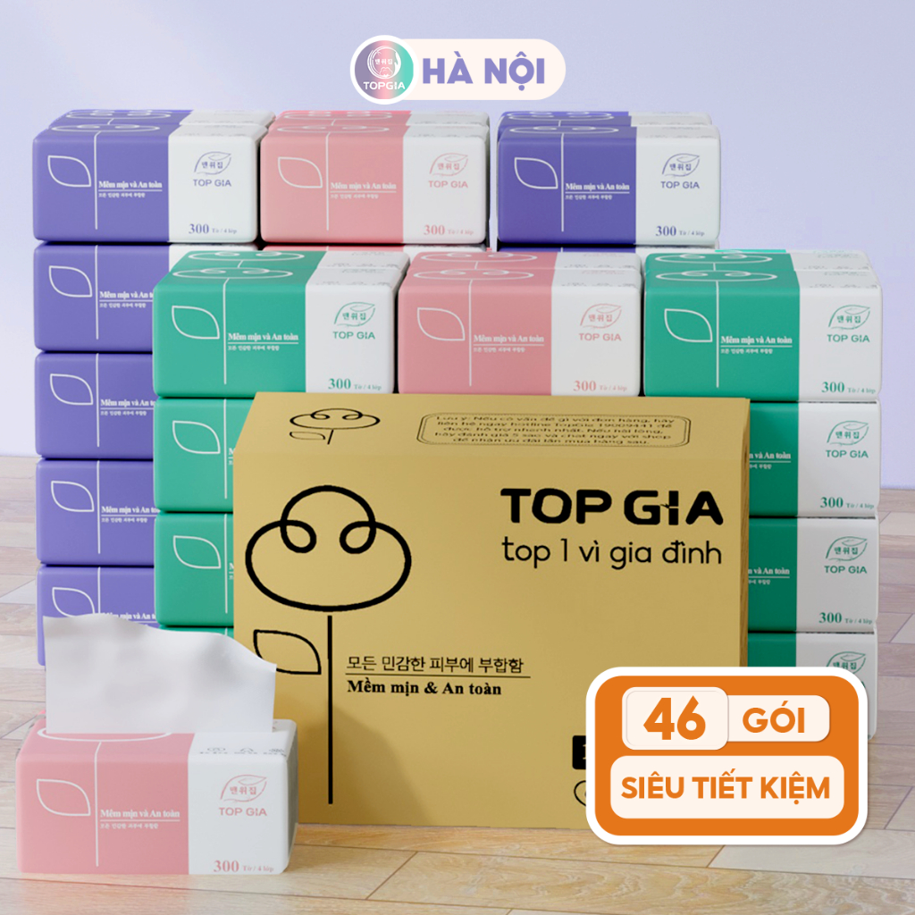 Combo 46 gói giấy ăn Topgia 4 lớp cao cấp tiện lợi cho cả gia đình ...
