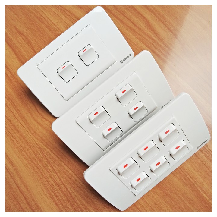 Mặt 1-2-3-4-5-6 , hạt công tắc 1 chiều , 2 chiều , hạt đèn báo Sino ...