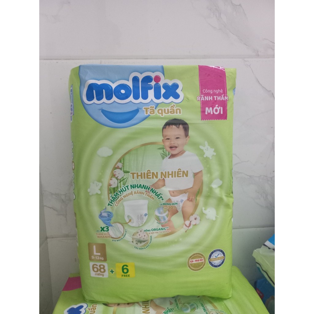 Bỉm quần Molfix L68+6 (cho bé 9-13kg) | Shopee Việt Nam