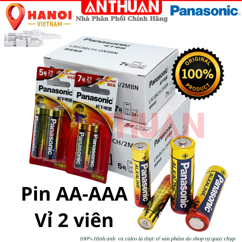 Pin AA - AAA Panasonic Alkaline vỉ 2 viên LR6 - LR03 BCH/2MBN cao cấp ...