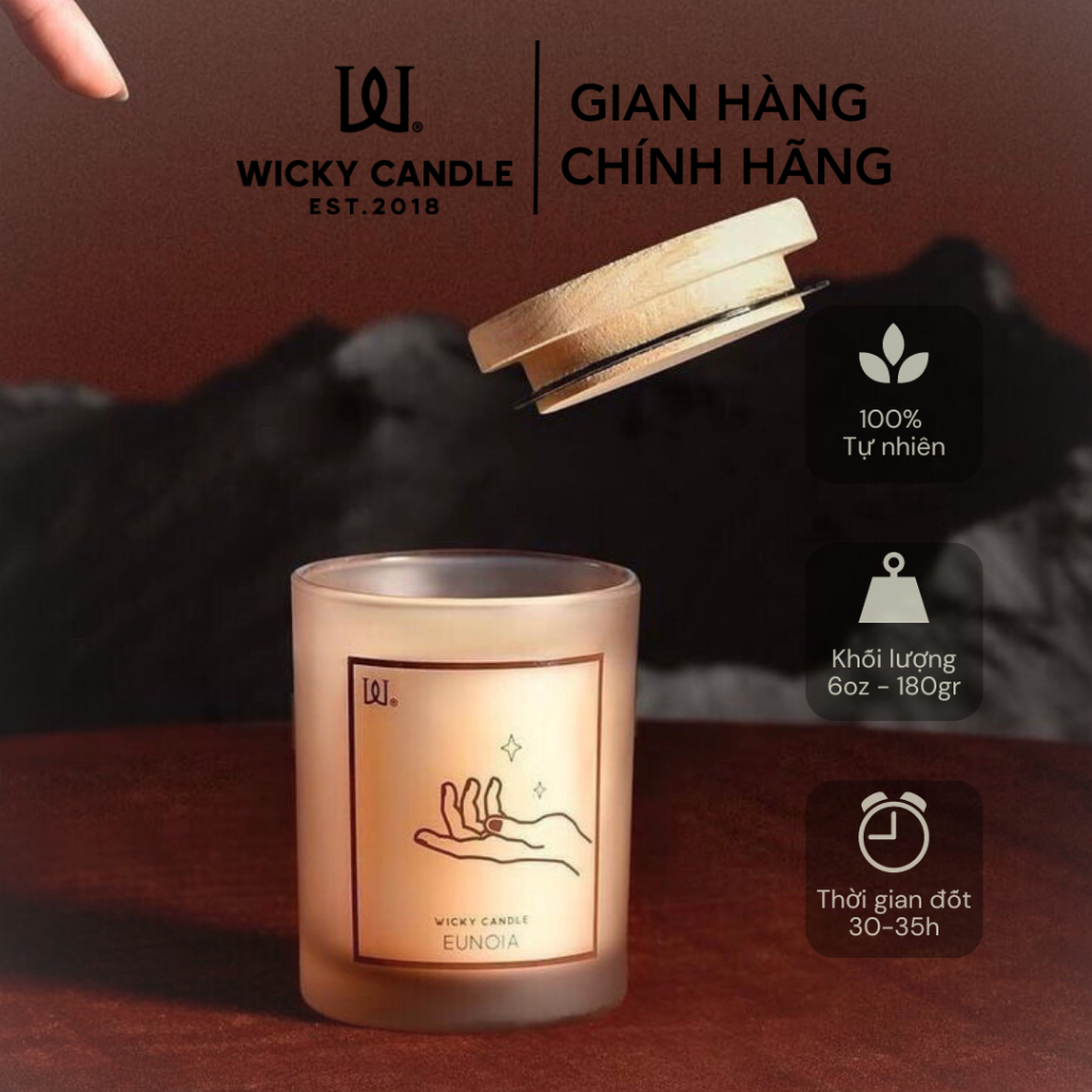 Wicky Candle - Nến thơm EUNOIA hương hoa nhài tinh tế 6oz | Shopee Việt Nam