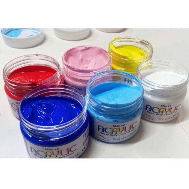 Bộ 6 lọ màu vẽ Acrylic Eras E642 (mỗi lọ 100ml) | Shopee Việt Nam