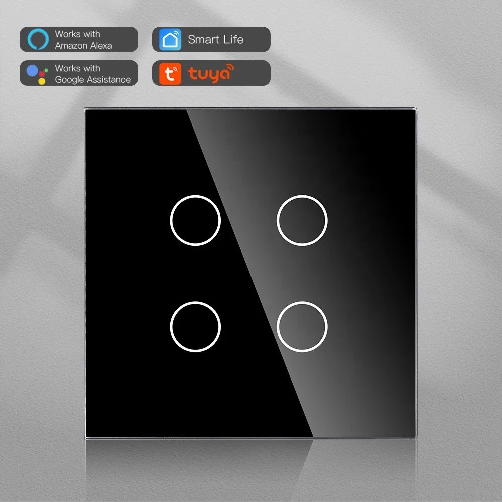 Công Tắc Wifi Tuya Hình Vuông, Công Tắc Thông Minh Tuya 4 Nút Cảm Ứng Hẹn Giờ Điều Khiển Từ Xa ...
