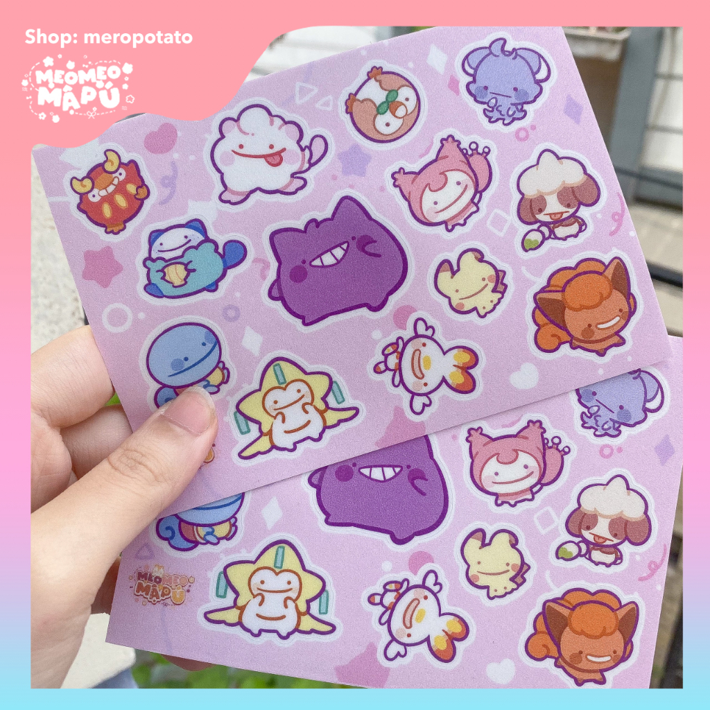 Hình dán/sticker Pokemon mặt ngố Ditto (cập nhật phiên bản mới ...
