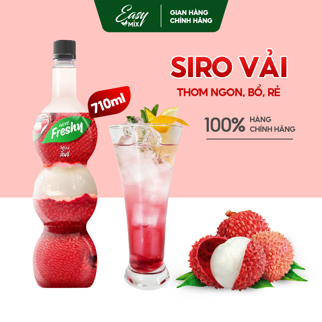Siro Vải Freshy Litchi Syrup Nguyên Liệu Pha Chế Trà Sữa Chai 710ml ...