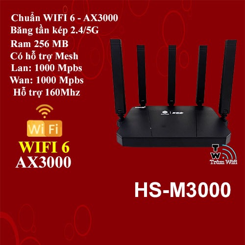 Bộ phát wifi Router wifi HS-M3000,wifi 6,có mesh,ax3000,wifi dual band ...