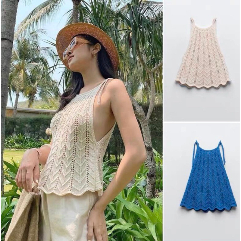 Áo Zara Auth Tuồn Chất Len Đanh Rõ Nét Sexy Xanh Size XS Dưới 48kg ( Có Sẵn ) | Shopee Việt Nam