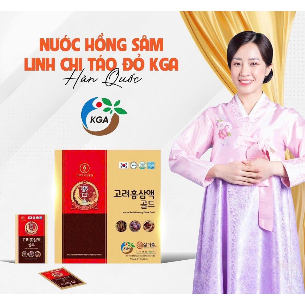 Nước Hồng Sâm Linh Chi Táo Đỏ KGA Hàn Quốc 30 Gói x 70ml - RED GINSENG LINGZHI | Shopee Việt Nam