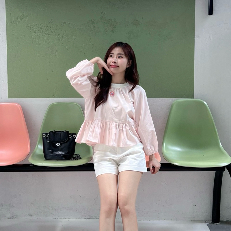 [Hoả Tốc HCM] SASA TOP - Áo cổ trụ tay phồng màu pastel - AIMEE ...