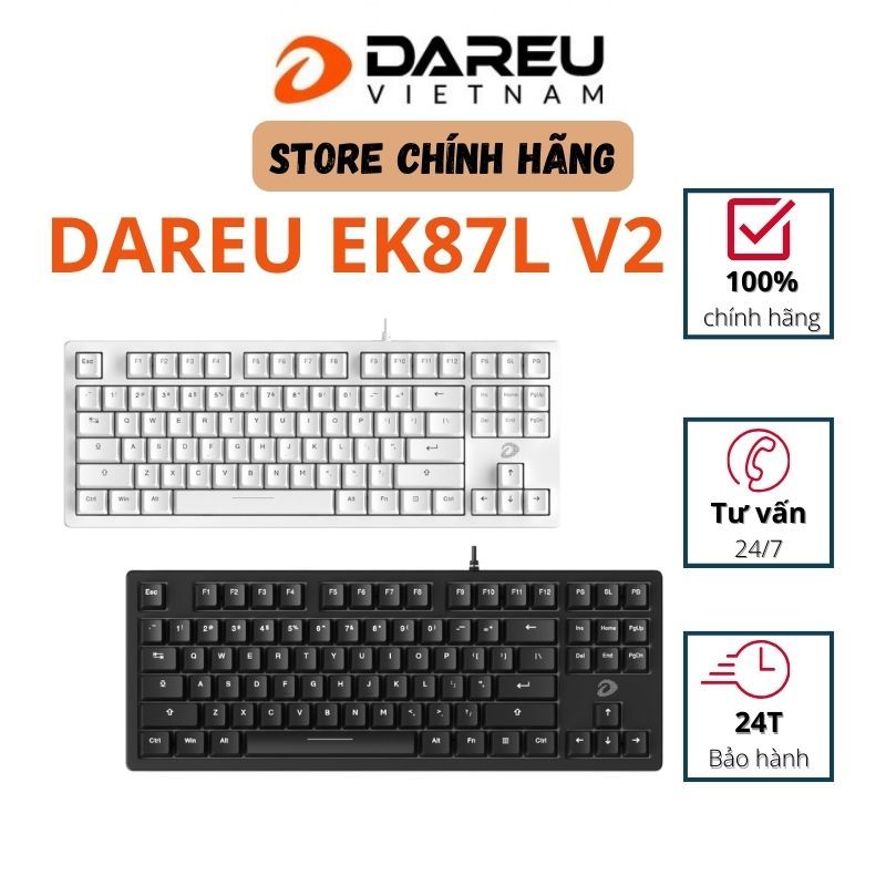 Bàn phím cơ Gaming DAREU EK87L v2 NO LED / EK87 v2 PBT | Shopee Việt Nam
