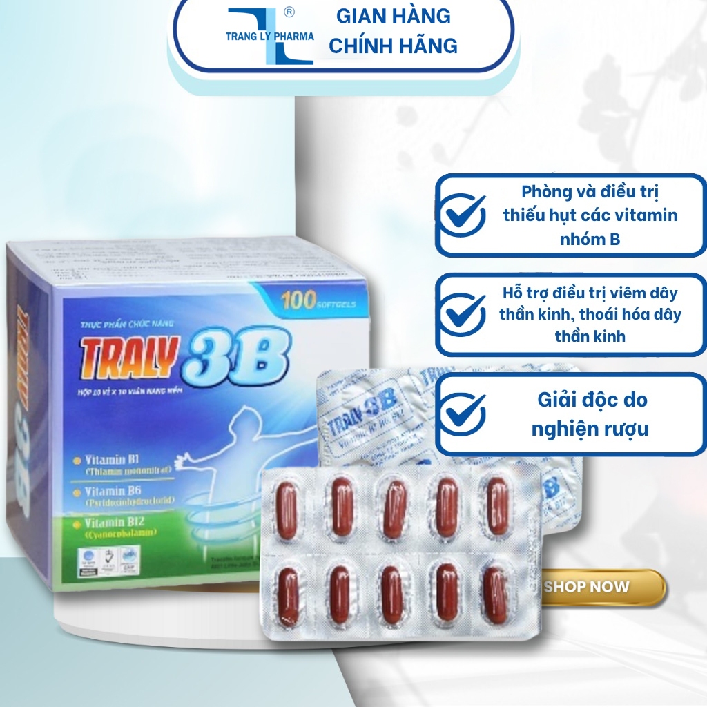 Viên uống TRALY 3B phòng và bổ sung thiếu hụt các vitamin nhóm B Dược ...