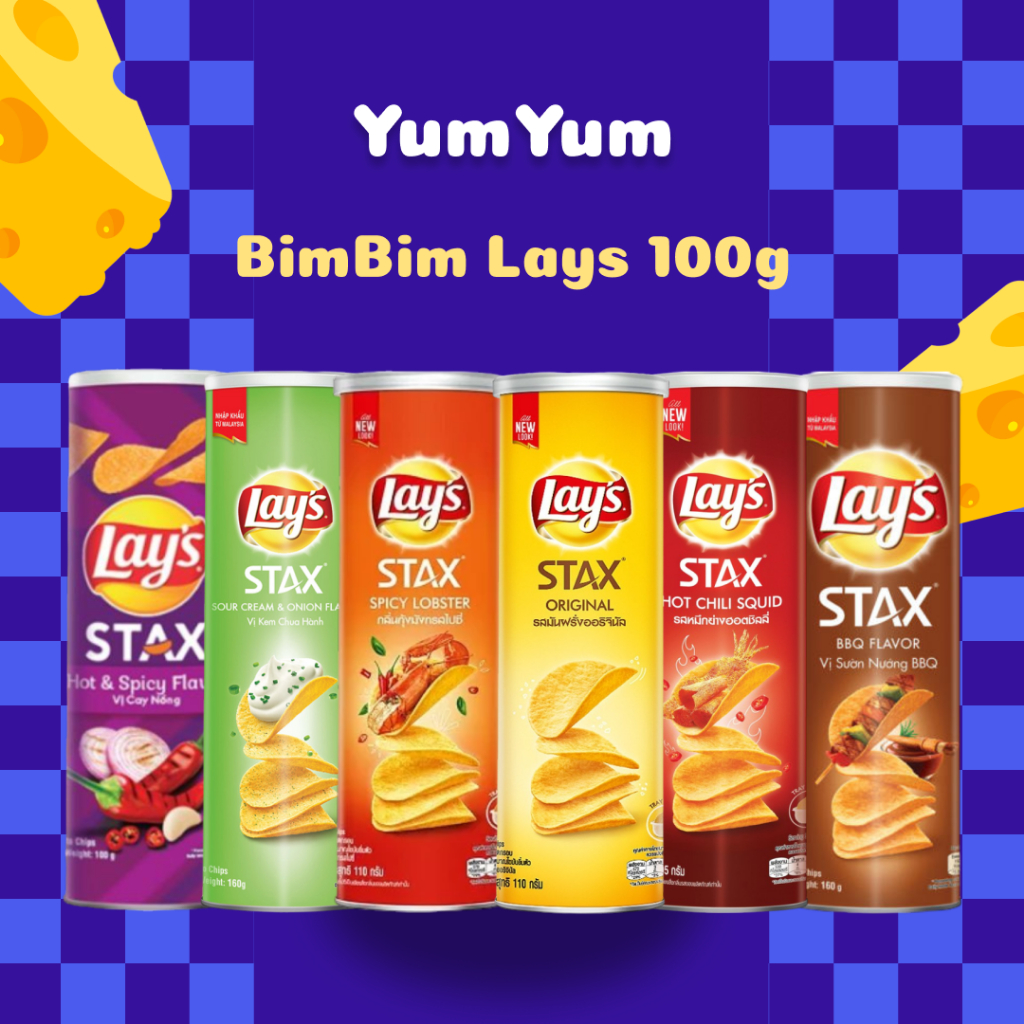 [CHÍNH HÃNG] Bimbim Lays Ống, Snack Khoai Tây Ống Lays 100g các vị ...
