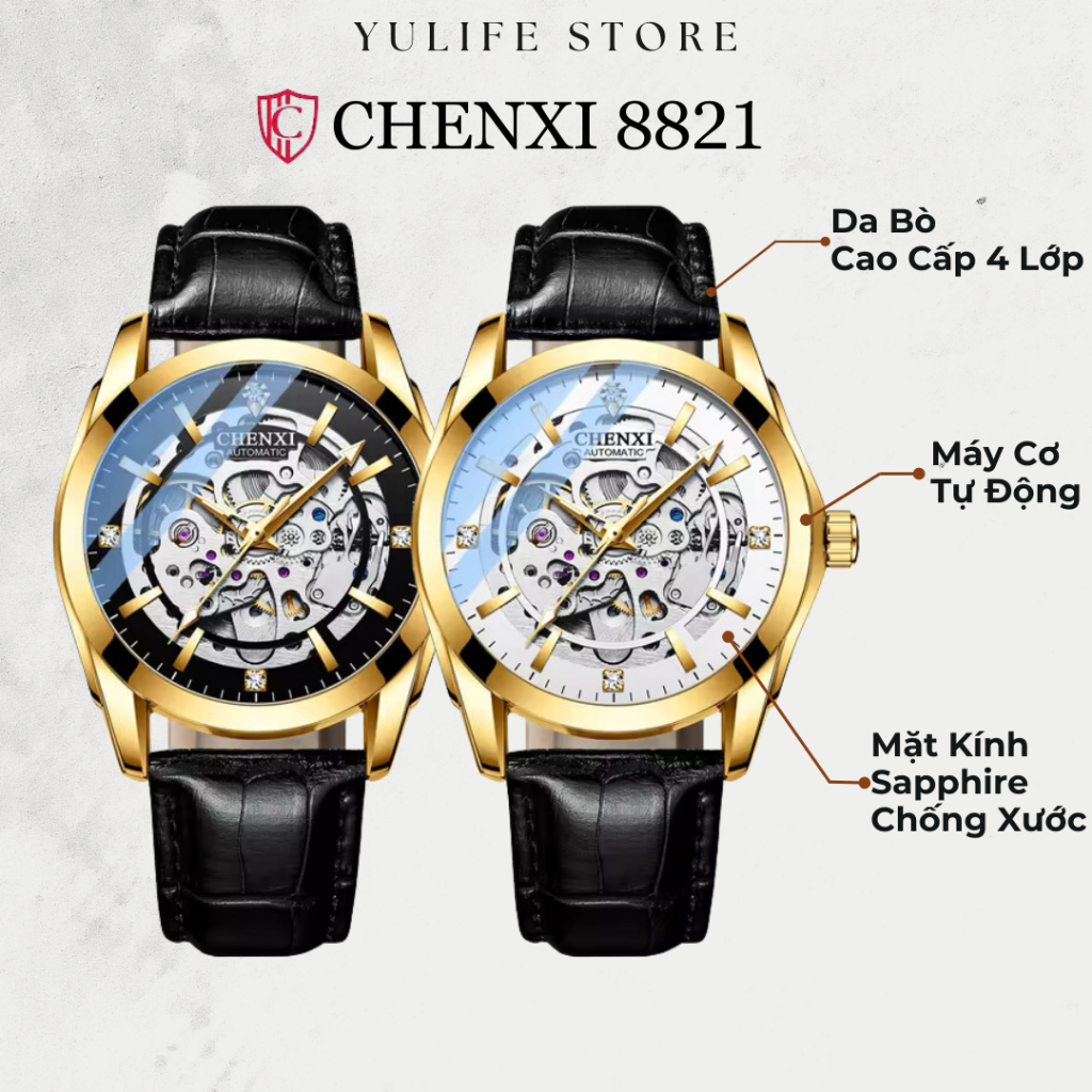 Đồng hồ cơ nam CHENXI CX-8821g (Máy cơ siêu mỏng) | Shopee Việt Nam