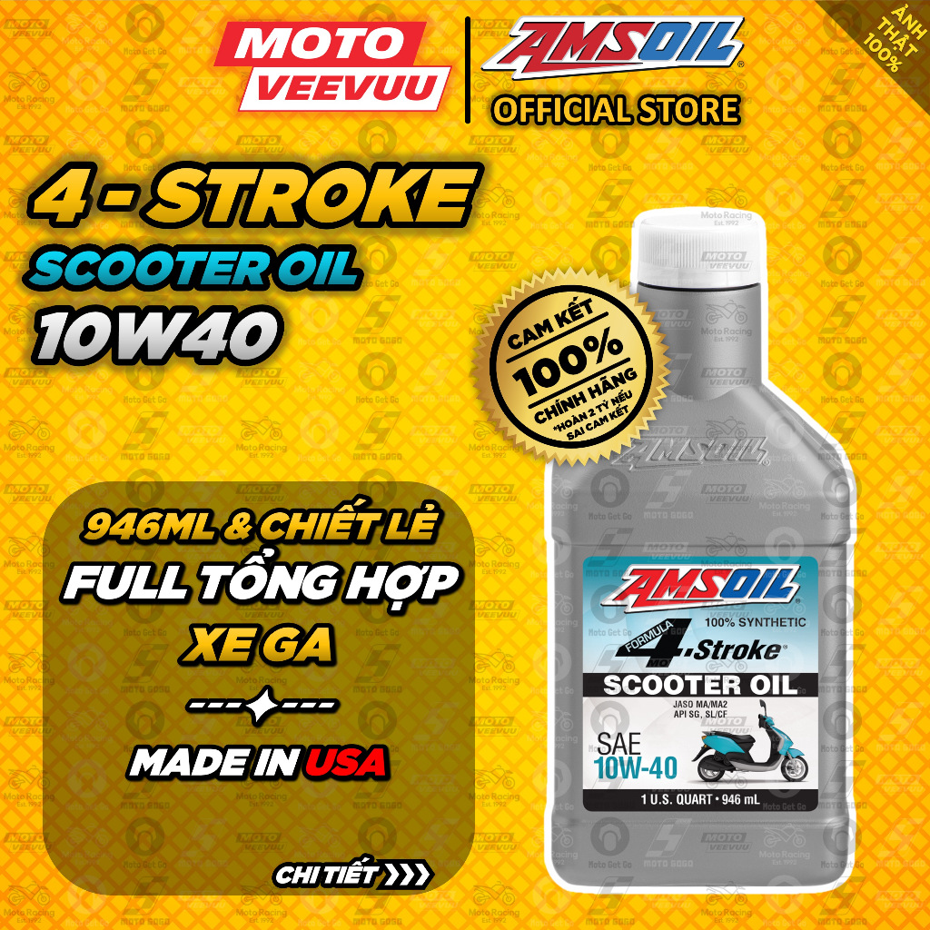[MTVV] Nhớt AMSOIL 10W40 4Stroke Synthetic Scooter (Nhớt xe ga ...
