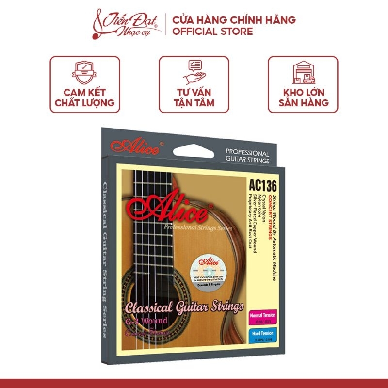 Bộ Dây Đàn Guitar Classic Alice AC136. Lõi Nylon Nhiều Sợi, Độ Bền Cao ...