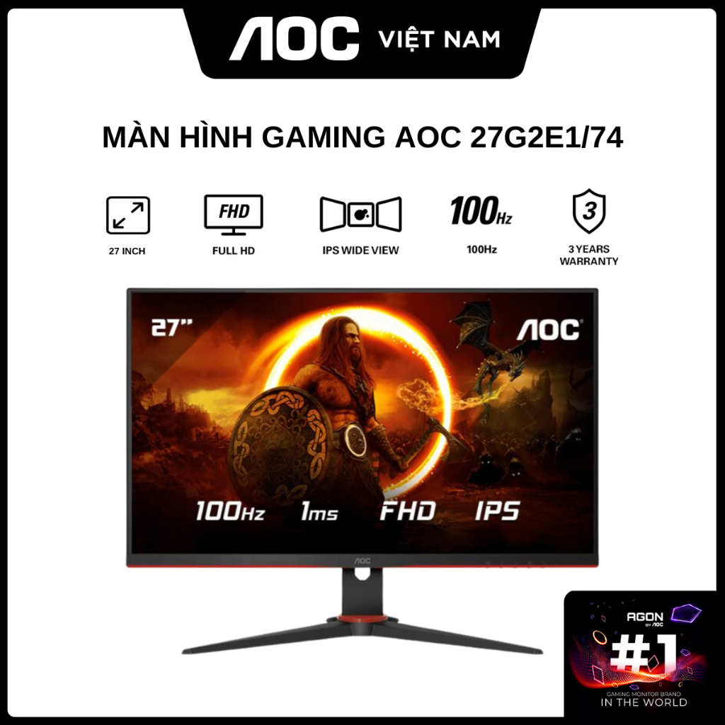 Màn Hình Gaming AOC 27G2E1/74 27 inch ( FHD/IPS/100Hz/1ms ) - Hàng ...