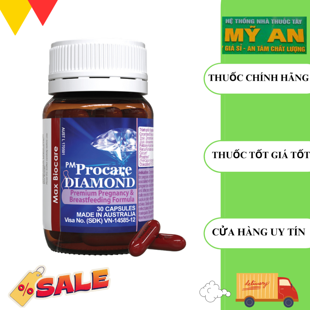 PM Procare DIAMOND lọ 30 viên Vitamin cho bà bầu ( Hàng chính hãng của ...