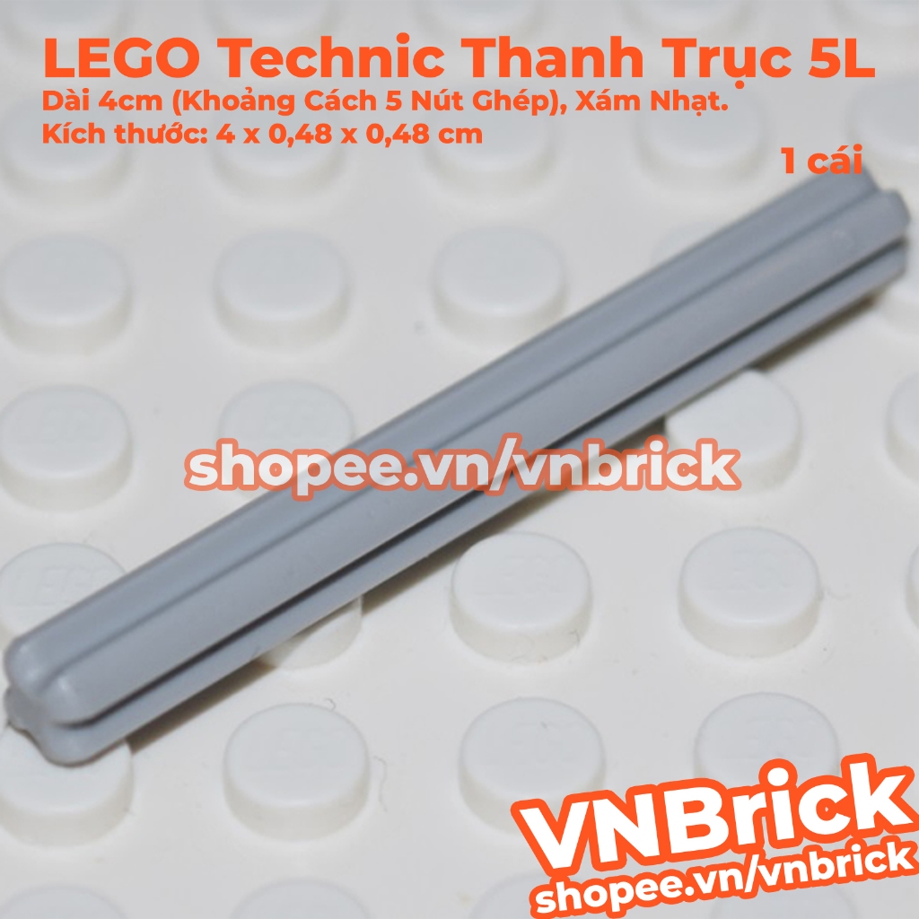 [1 Cái] LEGO Technic Thanh Trục 5L Dài 4cm (Khoảng Cách 5 Nút Ghép ...