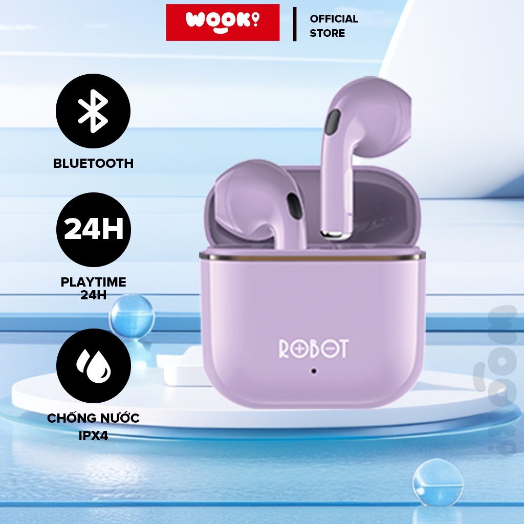 Tai Nghe Bluetooth 5.3 ROBOT Airbuds T50S Semi InEar Kháng Nước IPX4 Âm ...