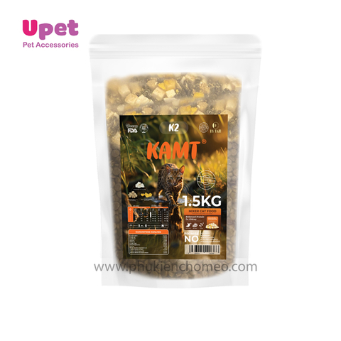 KAMT K2 - 1.5kg túi chiết thức ăn mèo mọi lứa tuổi +thịt sấy khô, kiểm ...