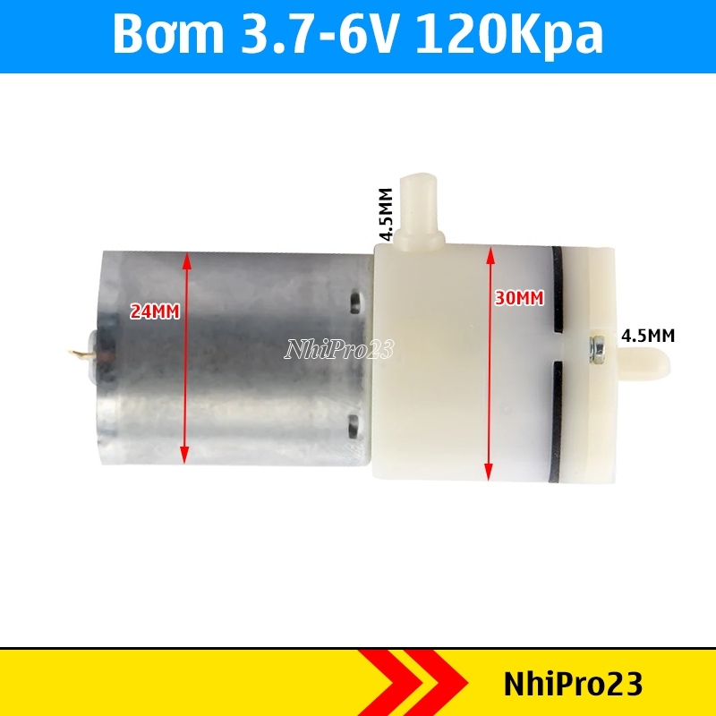 Máy bơm khi oxy mini 3V - 6V 120Kpa mới motor 370 hút chân không bơm ...