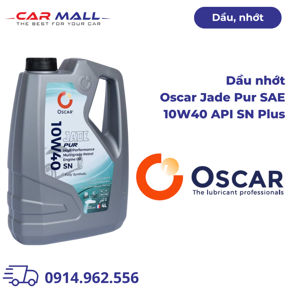 Dầu nhớt Oscar Jade Pur SAE 10W40 API SN Plus (Can 4 Lít) | Shopee Việt Nam