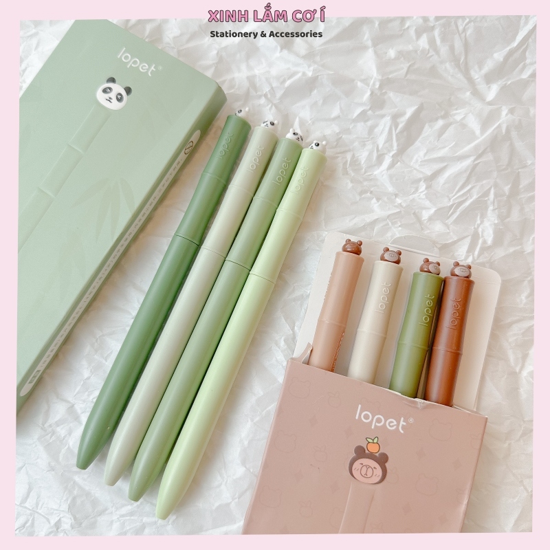 Bút Gel Xoay Lopet Panda xoắn mực đen ngòi 0.5mm [Xinhlamcoi] | Shopee ...