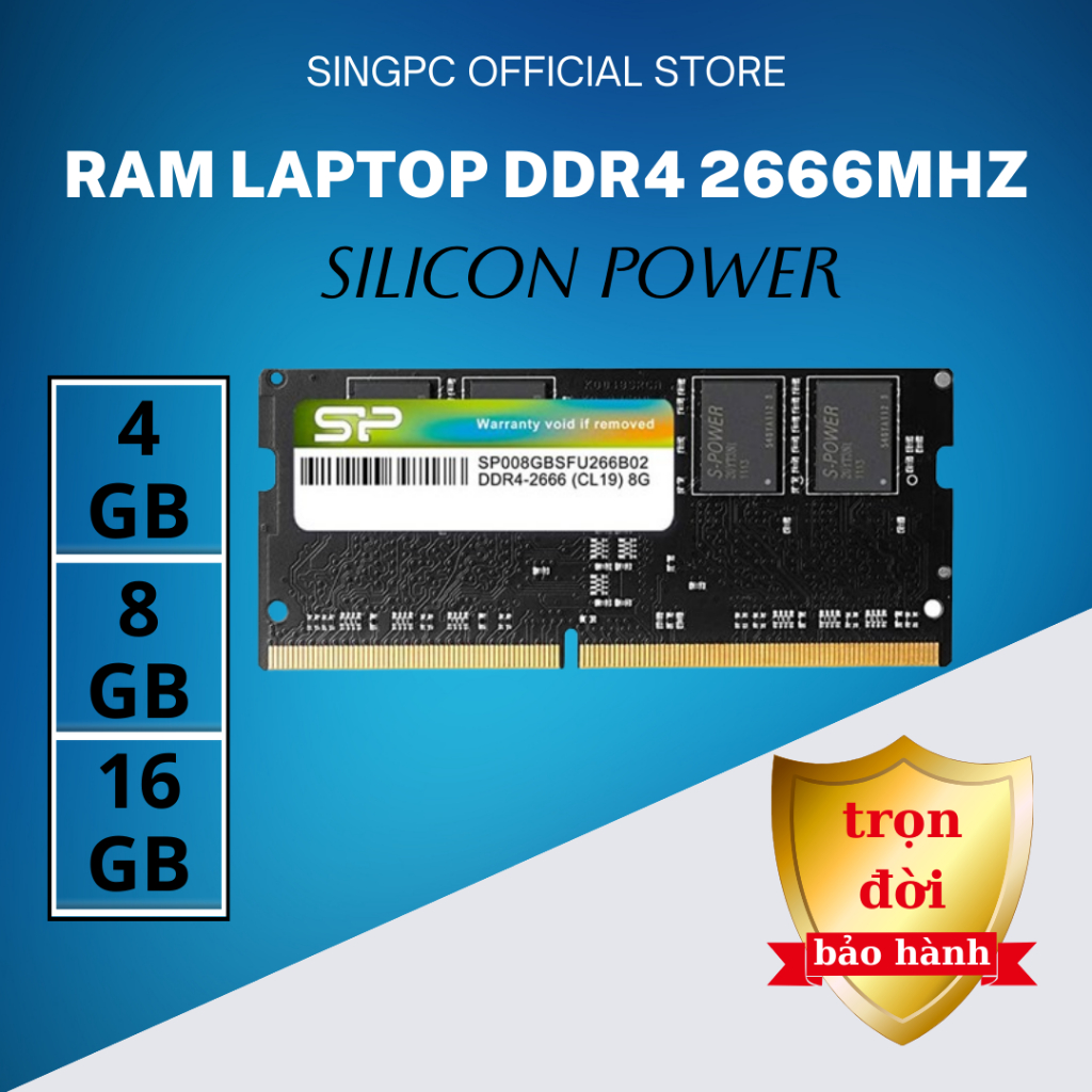 Bộ nhớ trong RAM Laptop Silicon Power DDR4 2666MHz CL19 SODIMM I Bảo ...