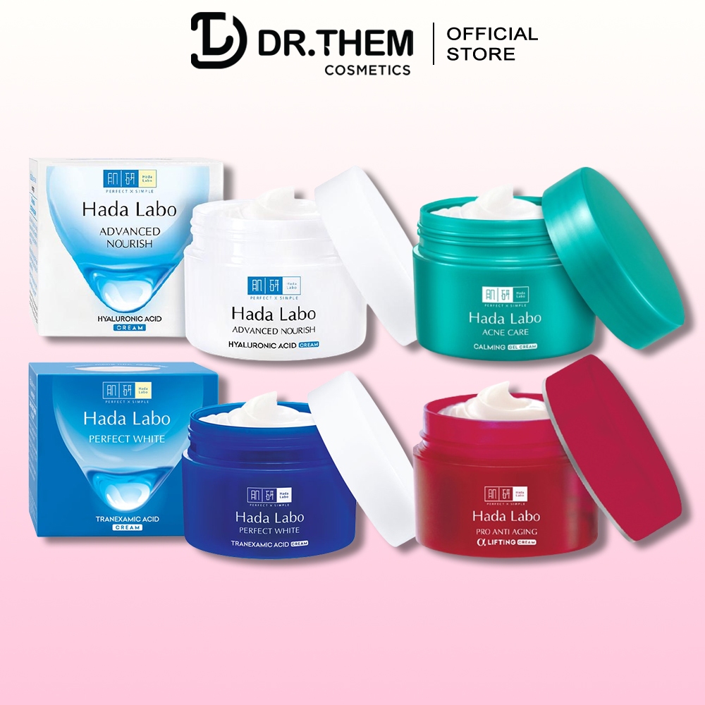 Kem Dưỡng Ẩm Hada Labo (Perfect White/Advanced Nourish/Pro Anti Aging/Acne Care) Cream 50g- Dr ...