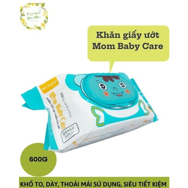 [Mua nhiều giá sỉ] Khăn giấy ướt Mom Baby Care 600g, không cồn dịu nhẹ ...