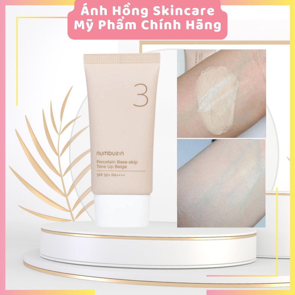 Kem chống nắng nâng tone cho da nhạy cảm Numbuzin No.3 Porcelain Base-skip Tone Up Beige 50ml ...
