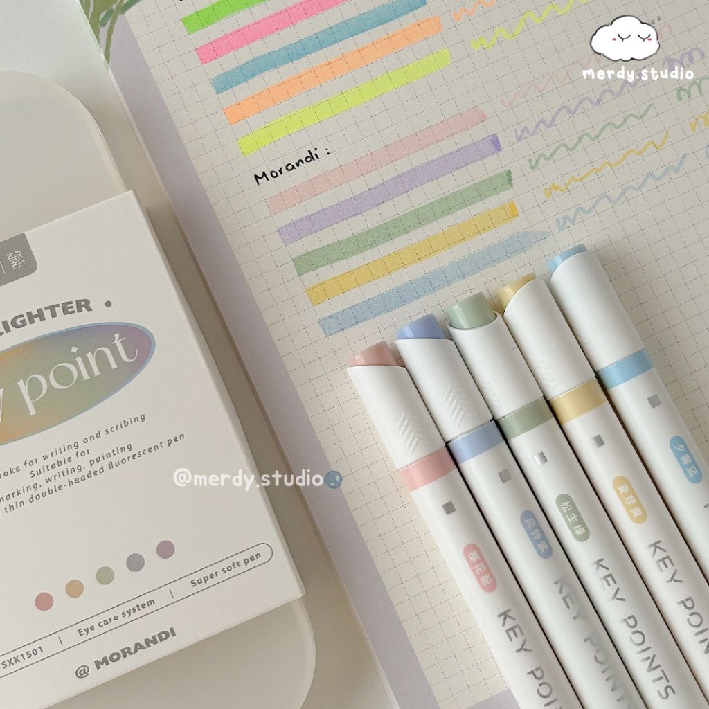 Set 5 bút highlighter Key Point màu pastel (kèm hộp đựng) | Shopee Việt Nam