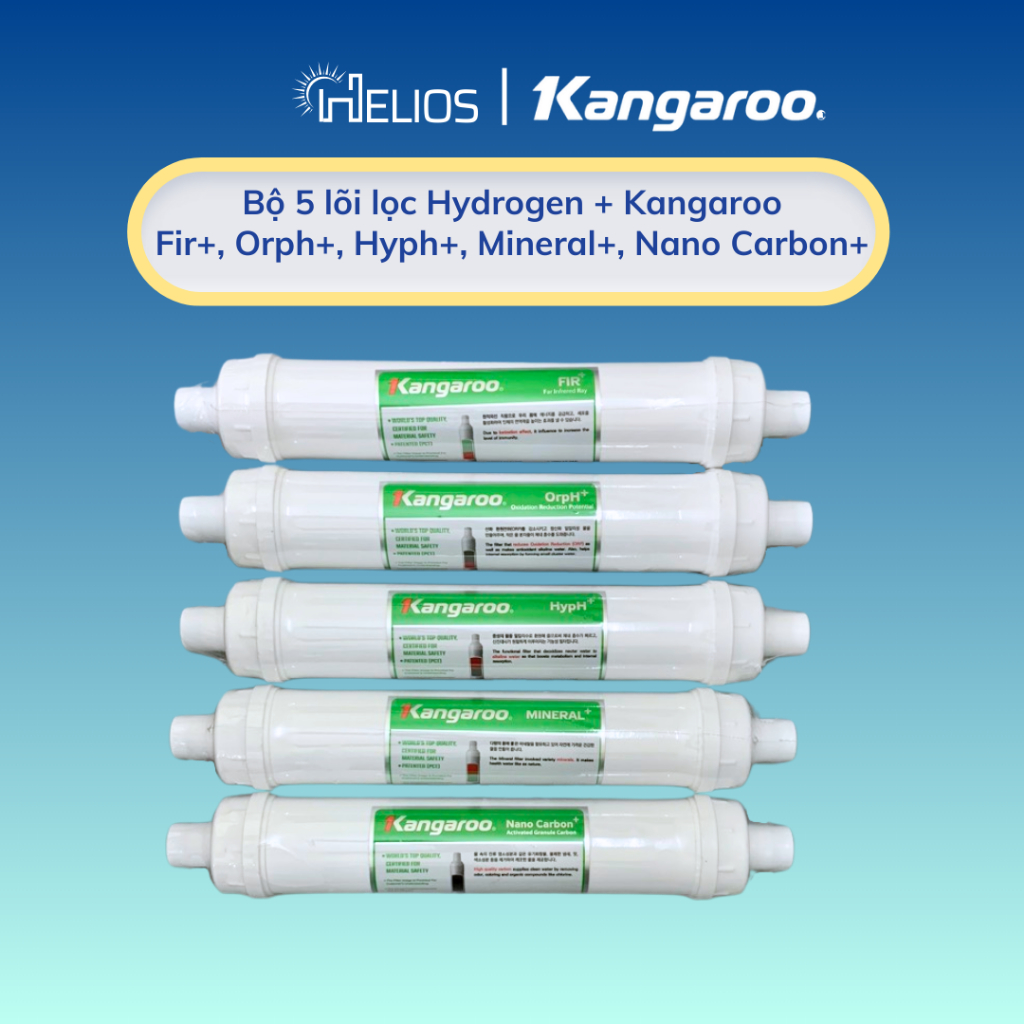 Bộ 5 lõi lọc nước hydrogen+ Kangaroo (Fir+, Orph+, Hyph+, Mineral+ ...