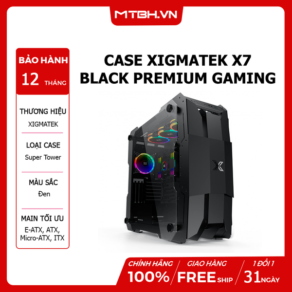 Vỏ Case Máy Tính Xigmatek X7 Black Premium Gaming E-Atx | Shopee Việt Nam