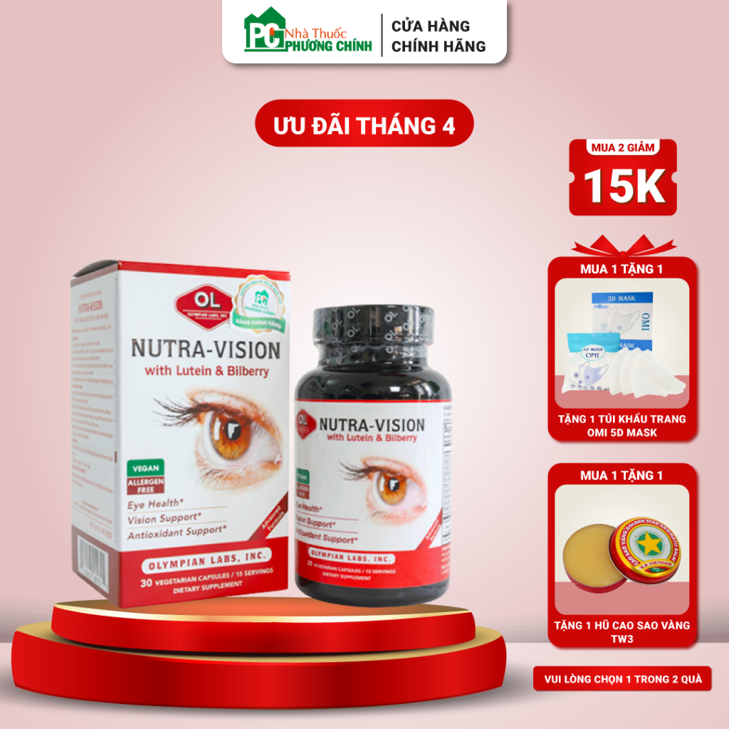 Viên Uống Bổ Mắt Nutra Vision Olympian labs - Giúp Sáng Mắt, Chống Khô ...