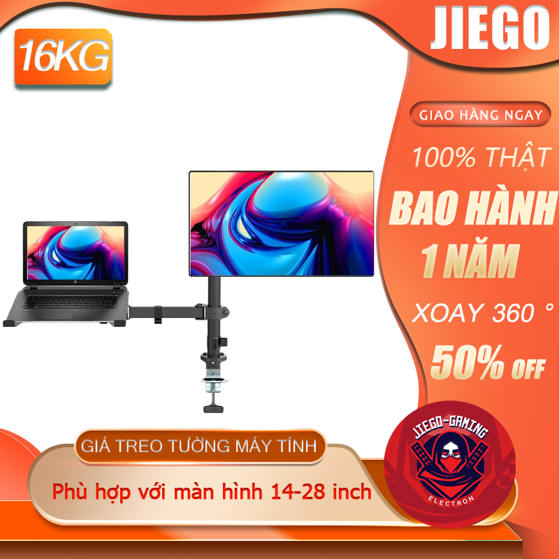 JIEGO 2 màn hình treo tường khung 360 ° xoay khung hỗ trợ 14-32 inch ...