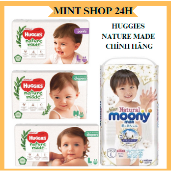 BỈM moony nhập khẩu Unicharm, HUGGIES PLATINUM NATURE MADE size M58/L44/XL 38/XXL26/S82/NB60 ...